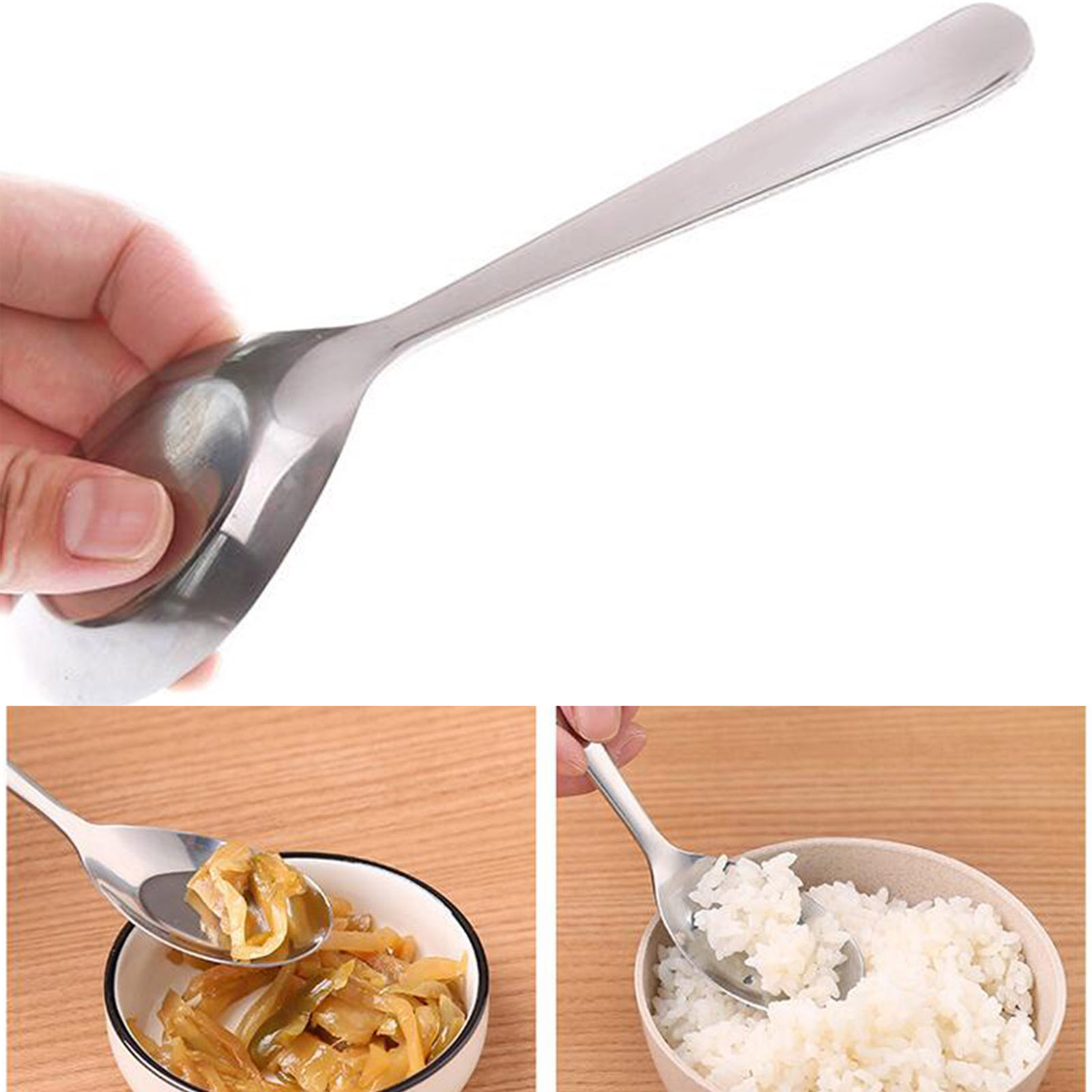 Flatware Spoon Thicken Durable Long Handle Soup Spoon Dinnerware | eBay