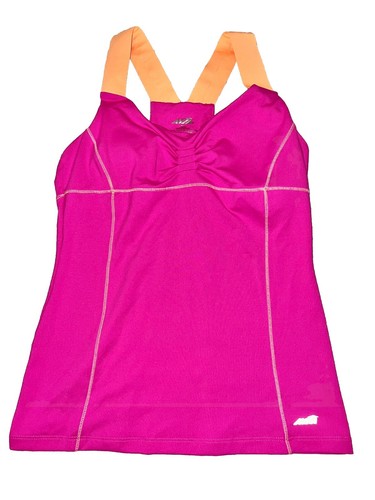 AVIA Athletic Tank Top Size Medium Racerback Pink W/ Neon Orange Built ...