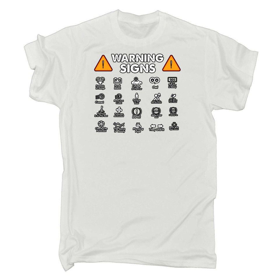 Driving Warning Signs Mechanic - Mens Funny Novelty T-Shirt Tee T Shirt ...