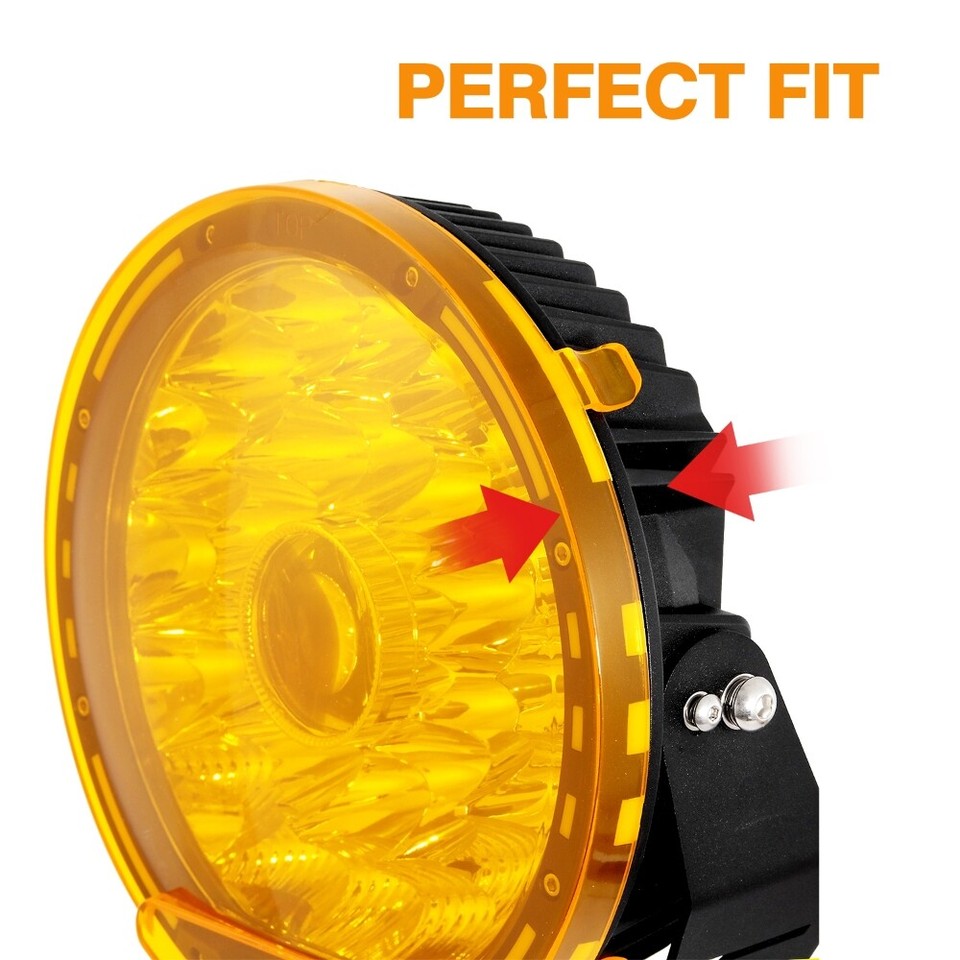 9'' Round Offroad Light Yellow Cover Driving Lights Work Lights ...