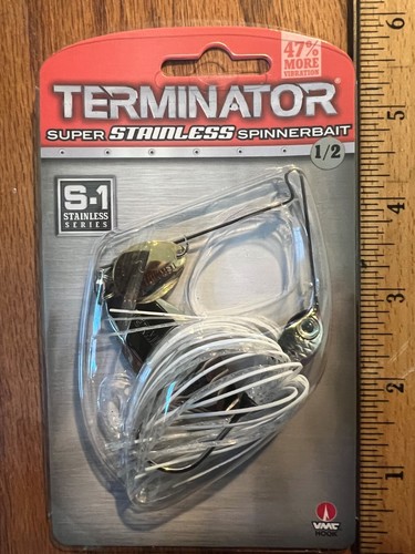 Terminator S-1 Super Stainless Spinnerbait Dual Blade 1/2 oz. Silver ...