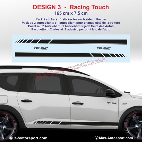 Autocollant pour Sandero sticker bande RACING TOUCH ref:2201-3 | eBay