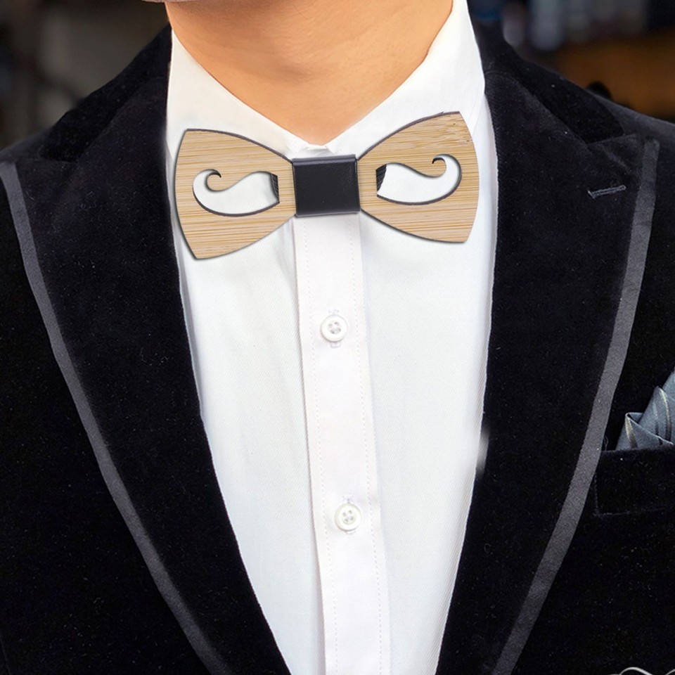 Wooden Bowtie Handcraft Pattern Bowknot Creative Hollow-out Shape ...