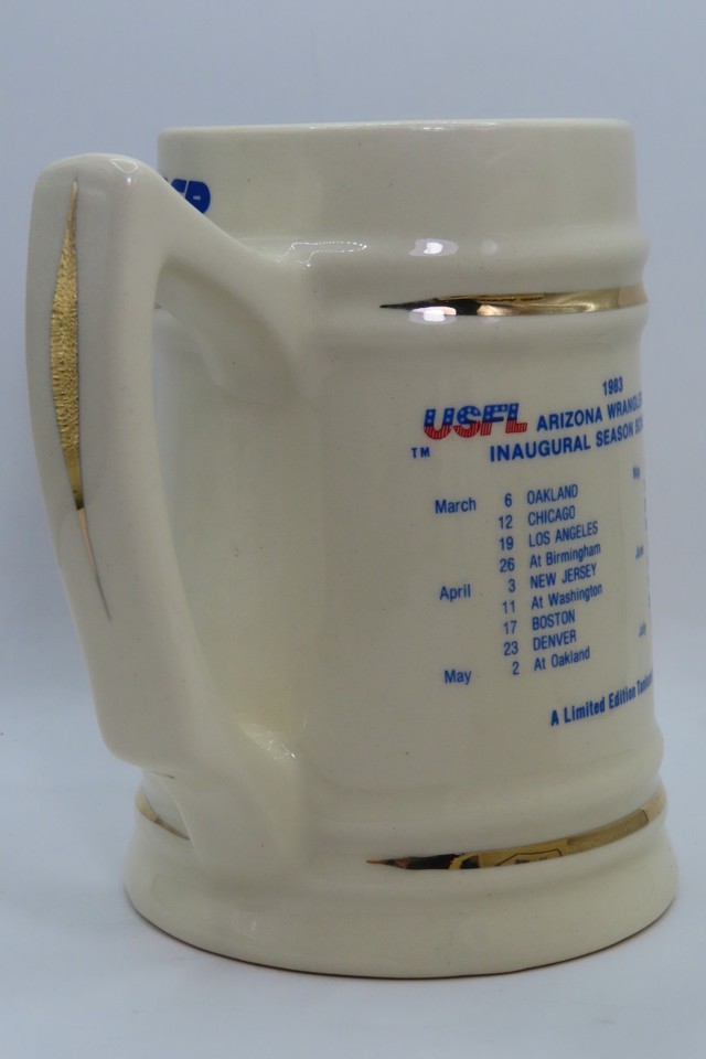 LOT of 2 Vintage 1983 USFL Arizona Wranglers Limited Edition Stein Cup ...