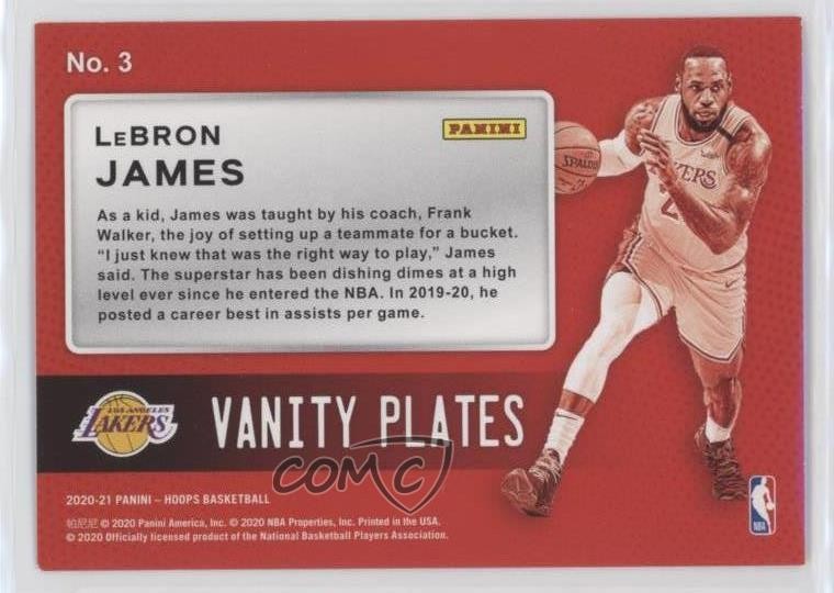 2020-21 Panini NBA Hoops Vanity Plates LeBron James #3 | eBay