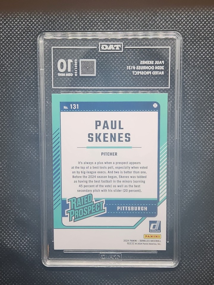 2024 Donruss Paul Skenes RC Rated Prospect #131 TAG 10 | eBay