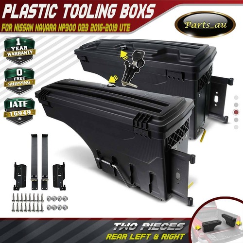 2x Trunk Tray Storage Tool Boxes Rear LH+RH for Nissan Navara NP300 D23 ...