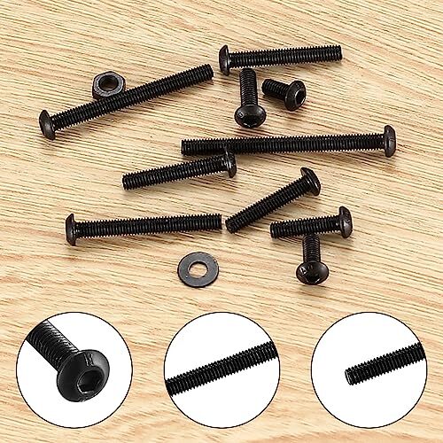 Metric Nuts and Bolts Assortment Kit 750 Pcs M3 Button Head Hex Socket ...