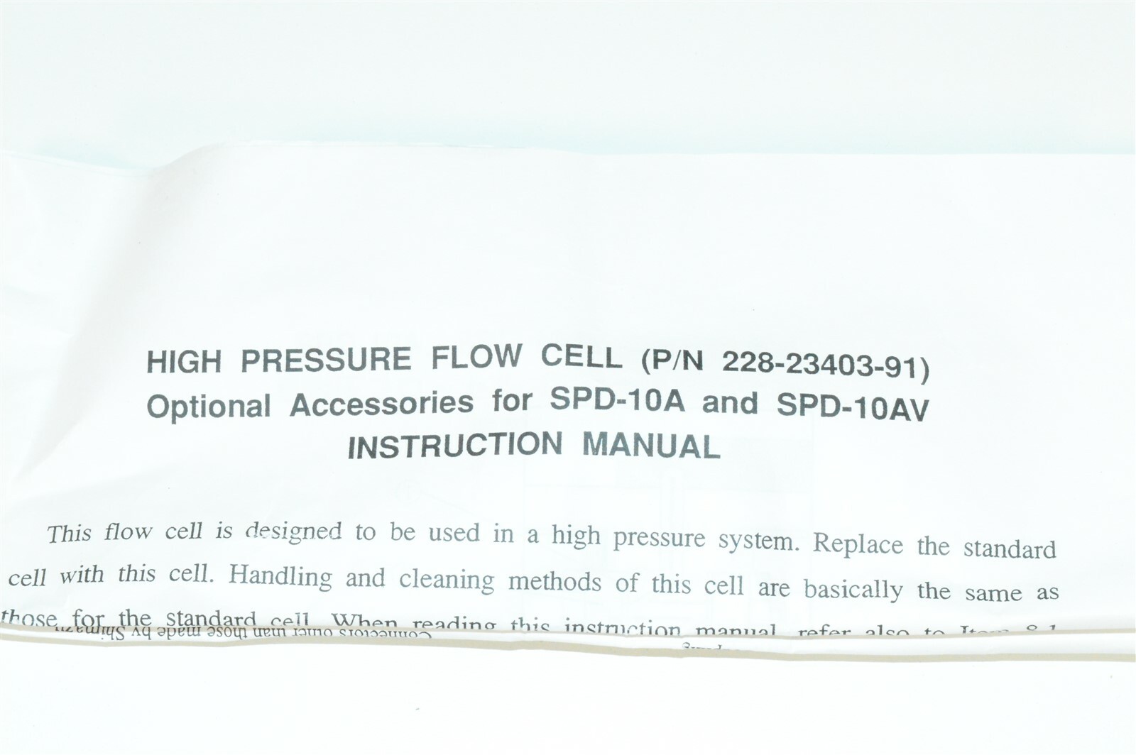 Shimadzu High Pressure Flow Cell 228-23403-91 SPD-20A/AV for sale online | eBay
