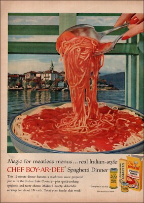 1950's Vintage ad CHEF-BOY-AR-DEE Spaghetti Dinner retro Box Pasta 07 ...