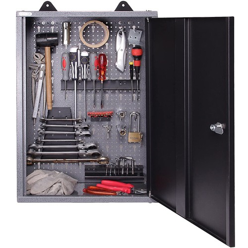 Wall Mounted Tool Cabinet Metal Tools Organizer Locking Cupboard for ...