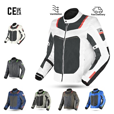 R Tech Men Motorcycle Textile Jacket Motorbike Summer Touring Racing CE ...