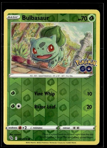 2022 Sword & Shield - Pokémon GO Reverse Holo Bulbasaur Basic/Common #1 ...