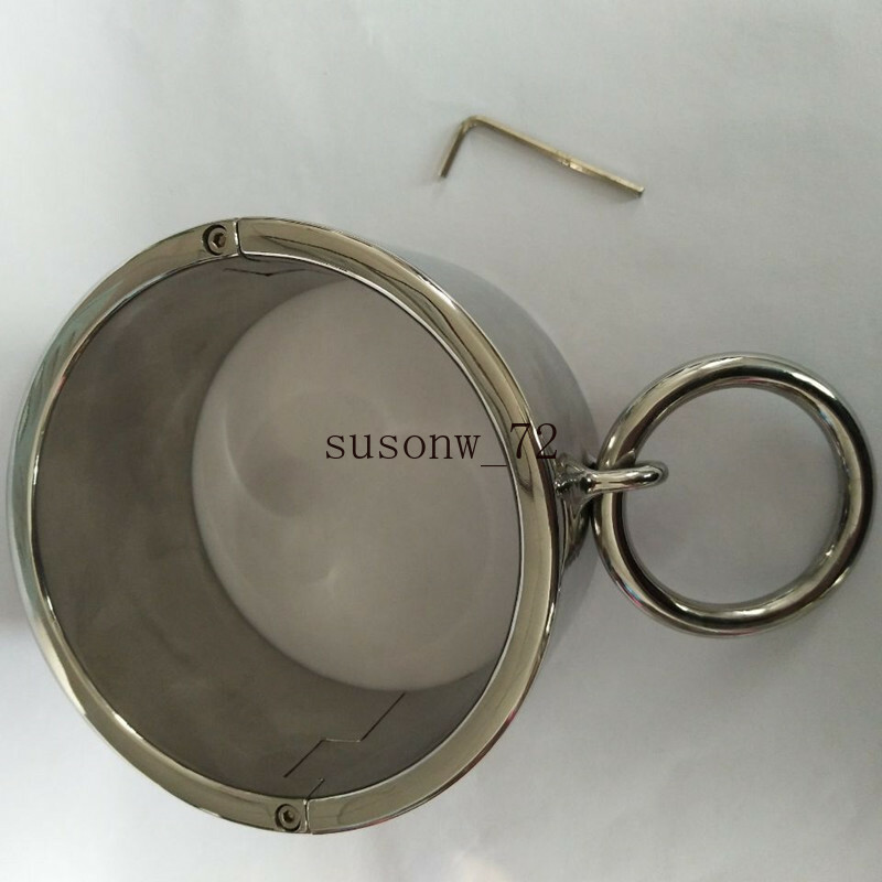 New High Quality Stainless Steel Big Rings Collar Neck Cuffs Restraint ...