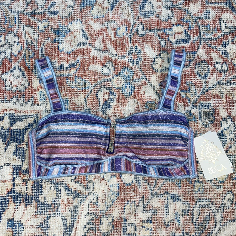 Becca Rebecca Virtue South Coast Bandeau Bikini Top Starry Night Multi SZ L NWT | eBay