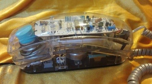 VTG 1980's Clear Lucite See Thru Through Phone Telephone Robot ...