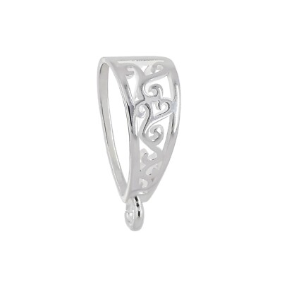 Extra Large Sterling Silver Pendant Bail Fit Up to 15mm Cuban Rope ...
