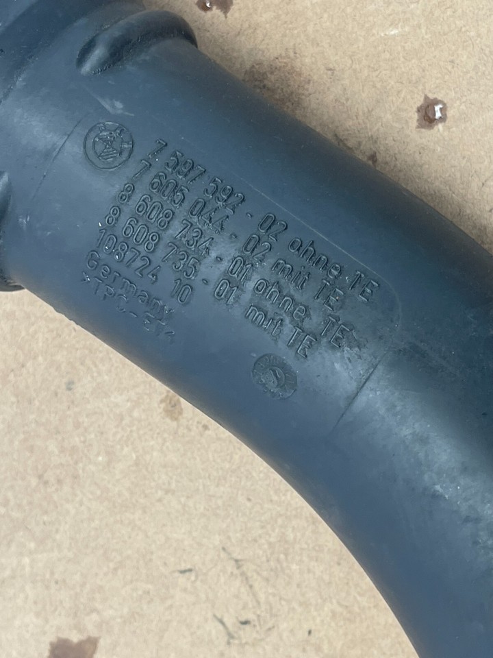 12-18 BMW N20 2.0L engine FRONT LEFT TURBOCHARGE AIR INDUCTION TUBE ...