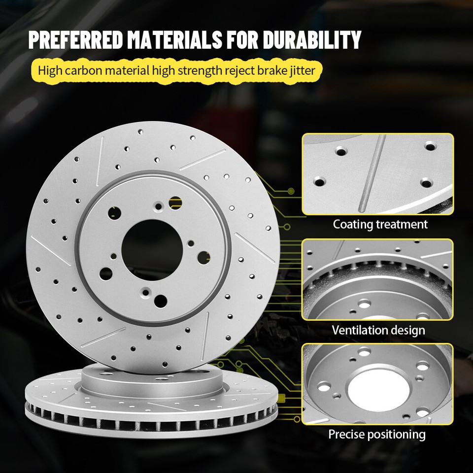 259mm Rear Drilled Disc Rotors Brake Pads for Toyota Matrix Corolla Pontiac Vibe | eBay