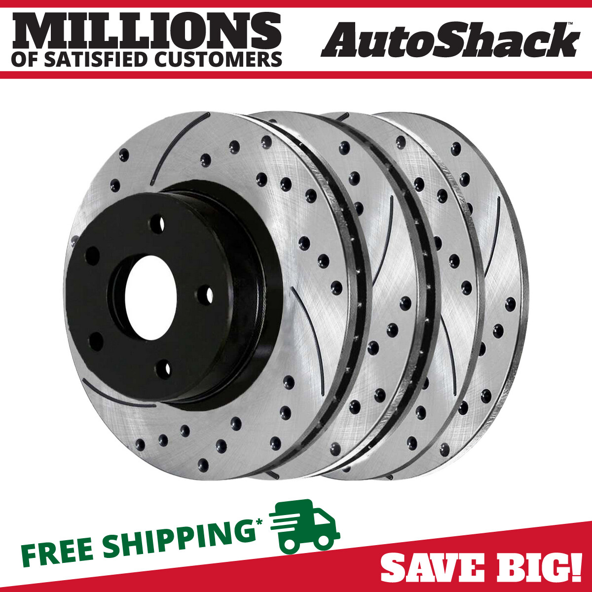 Front and Rear Drilled Brake Rotors Black Set of 4 for Jeep Patriot ...