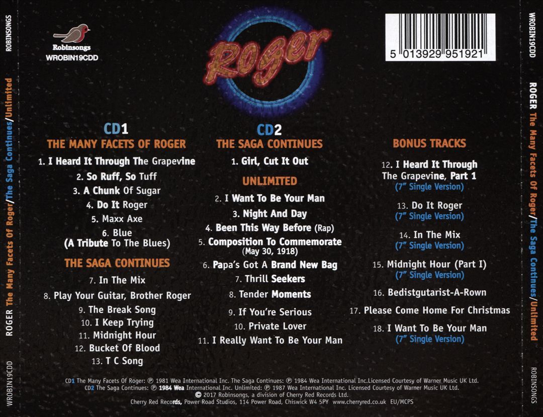 ROGER MANY FACETS OF ROGER/THE SAGA CONTINUES/UNLIMITED NEW CD ...