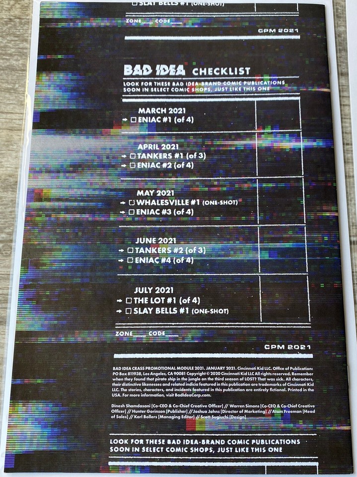 Eniac #1 AND Preview Store Exclusive Ashcan +Bad Idea Comic Promo 1st ...