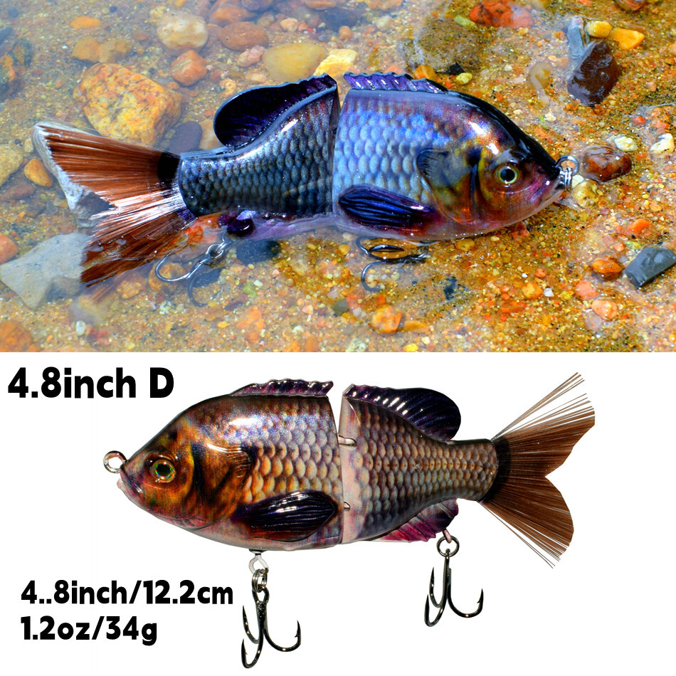 Fishing Lure Swimbaits Hard Bait Crankbait Sunfish Muskie Bass Bait 6 ...