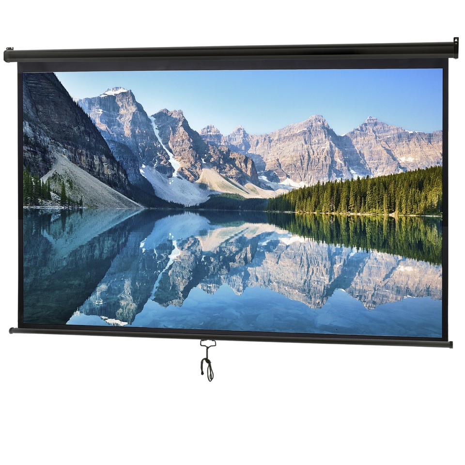 100 Inch Projection Screen 4K 16:9 HD Pull Down Projector Screen Home ...
