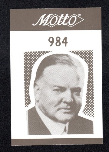 Herbert Hoover President Vintage 1987 Motto Game Trivia Card #984 | eBay