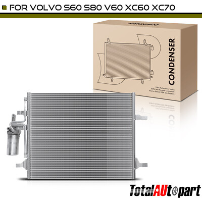 New AC Condenser w/ Receiver Drier for Volvo S60 11-18 S80 15-16 V60 ...
