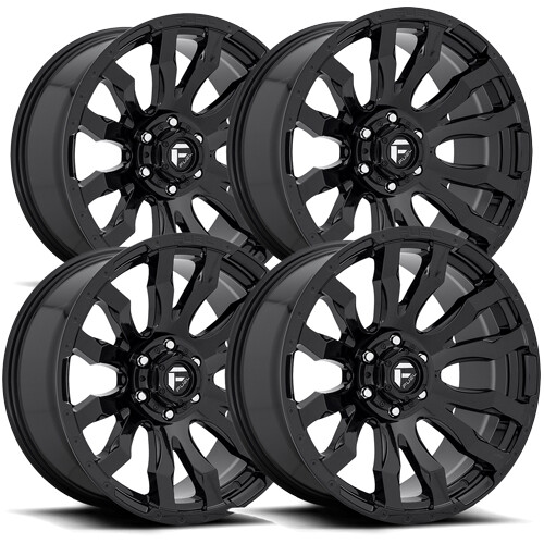 (Set of 4) Fuel D675 Blitz 20x12 6x135 -44mm Gloss Black Wheels Rims 20 ...