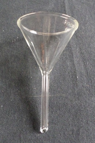 Corning Pyrex Glass 65mm Diameter 60° Angle Fluted Funnel w/ Short Stem ...