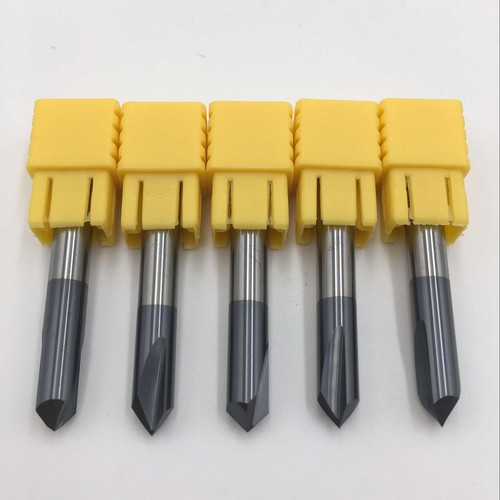 5pcs/lot HRC45 Chamfer End Mill 8mm Solid Carbide 2Flutes Cutter Drill ...