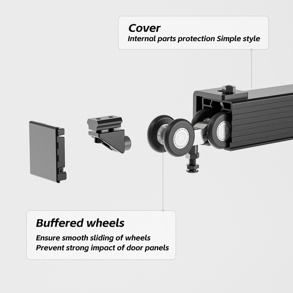 6FT-10FT Box Rail Heavy Duty Sliding Barn DoorHardware Track Kit,Wall ...