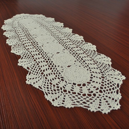 Vintage Hand Crochet Lace Table Runner Mats Doilies Desktop Cover ...