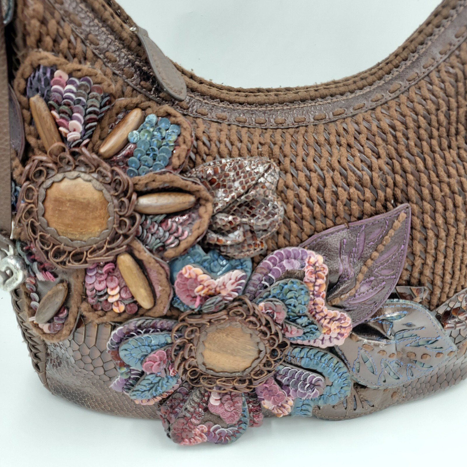 Brighton Mila Masterpiece Collection Shoulder Bag Purse 3D Flowers | eBay