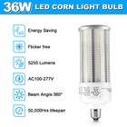 36W LED Corn Light Bulb E26 Standard Base Warehouse Workshop High Bay ...