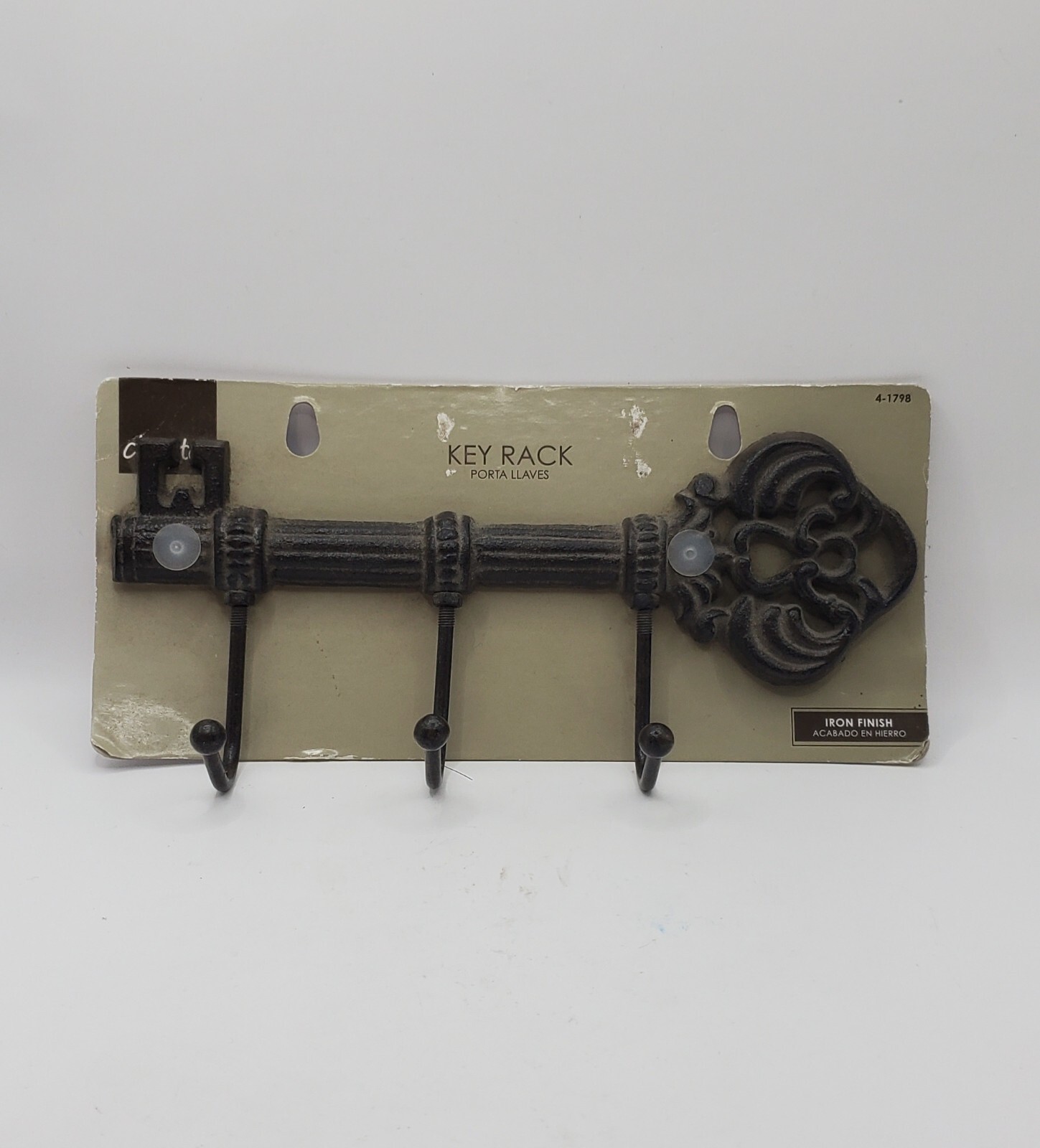 Vintage Style 2015 Cast Iron Skeleton Key 3 Hook Wall Mount Key Holder ...