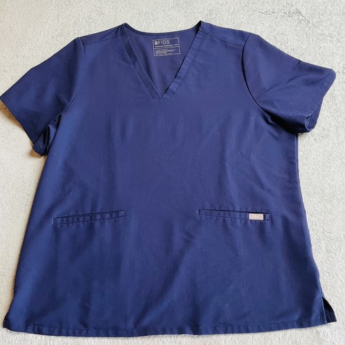 FIGS Technical Collection Women’s Navy Blue Two Pocket Scrub Top Size ...