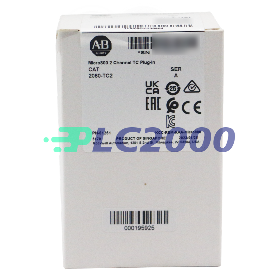 New Sealed Allen Bradley 2080-TC2 SER A Micro 800 2-channel TC Plug-in ...