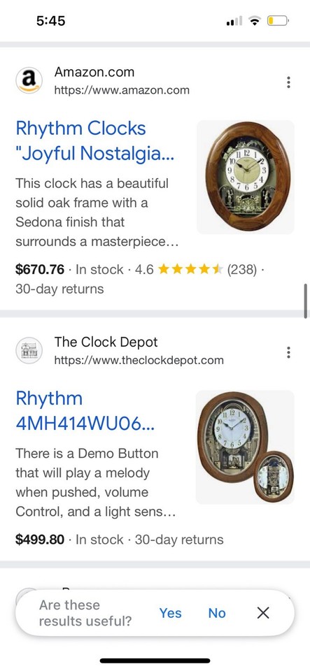 RARE Rhythm Small World Oak DWS Timecracker Sound & Magic Motion Clock ...