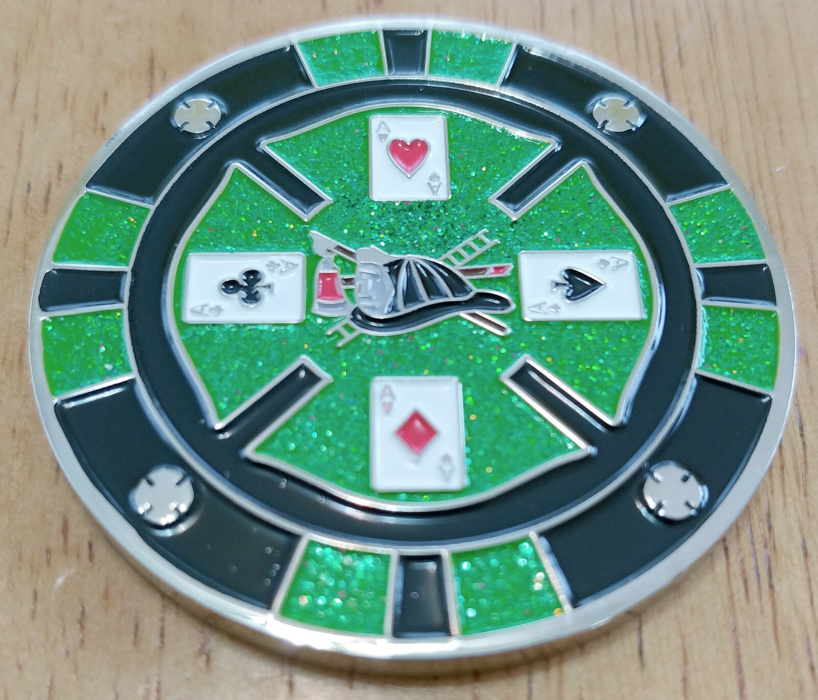 Firefighter Poker Chip Challenge Coin - GREEN CHIP VERSION | eBay