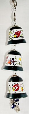 Turkish Handmade Hand Painted Triple Hanging Ceramic Bells Ornament ...