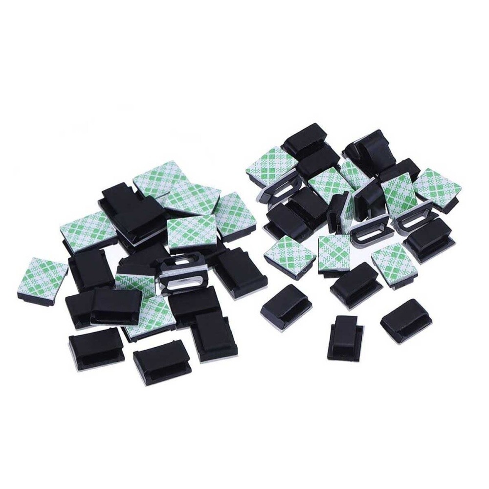 100 Pieces Double Sided Tape Buckle Bracket Sticky Cable Clips | eBay