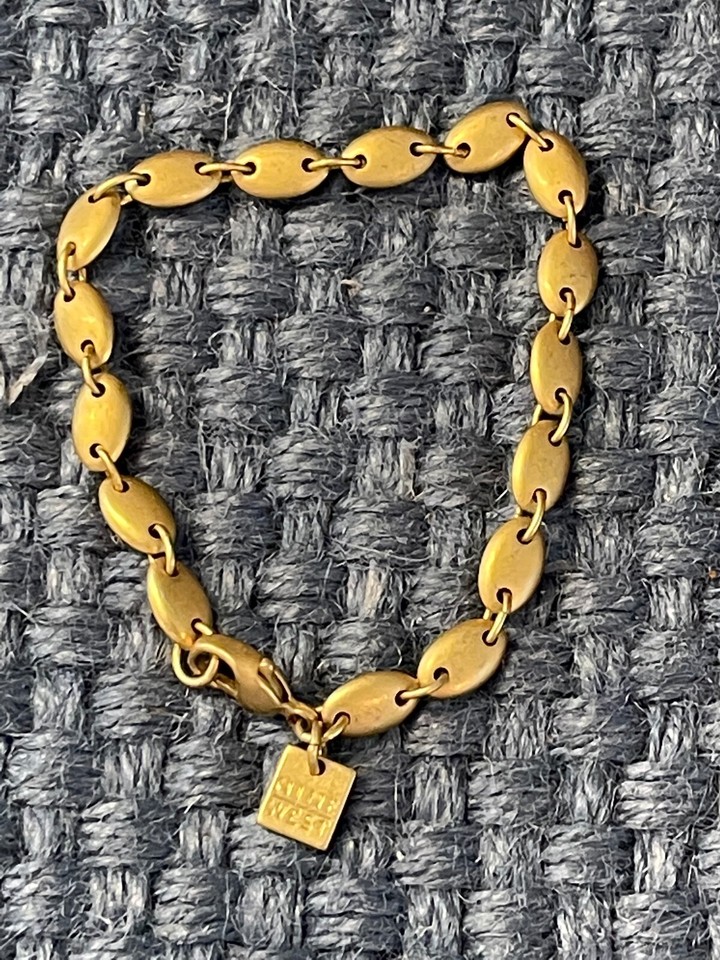 Nine West Matte gold tone bracelet chain link lobster clasp 7" long ...