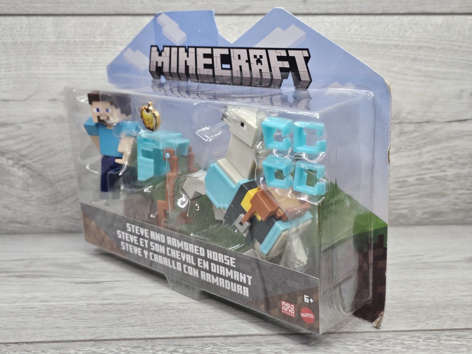Minecraft Steve And Rare Armoured White Horse Figure Set Mattel Mojang ...