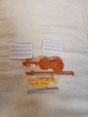 Mattel Barbie Doll Music Accessories Instrument Violin and Bow, Flute ...
