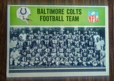 Baltimore Colts 1965 Philadelphia #1 Team Card EX Unitas Shula Moore ...