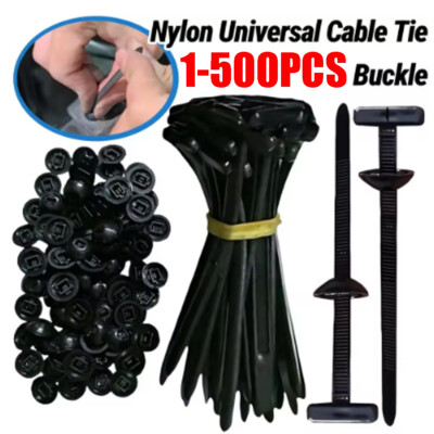 Nylon Universal Cable Tie Buckle,1-500 PCS Pin and Button Zip Ties Self ...