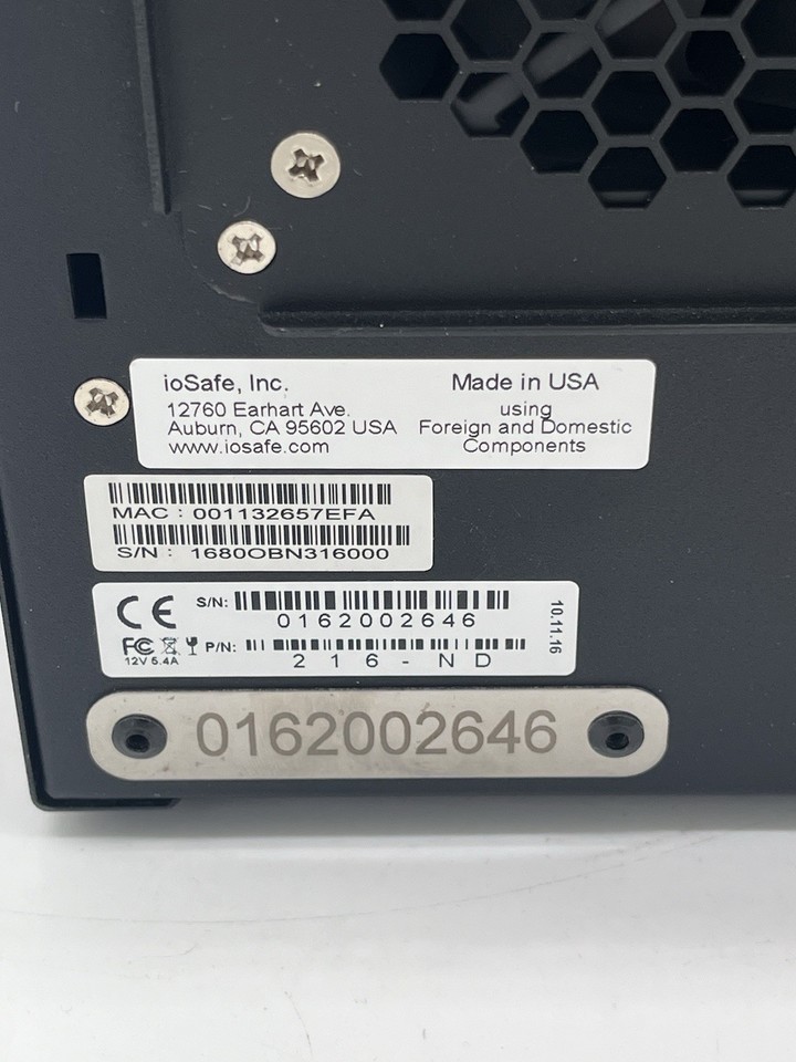 ioSafe 216 NAS Storage System RAID Server Fireproof Waterproof Untested ...